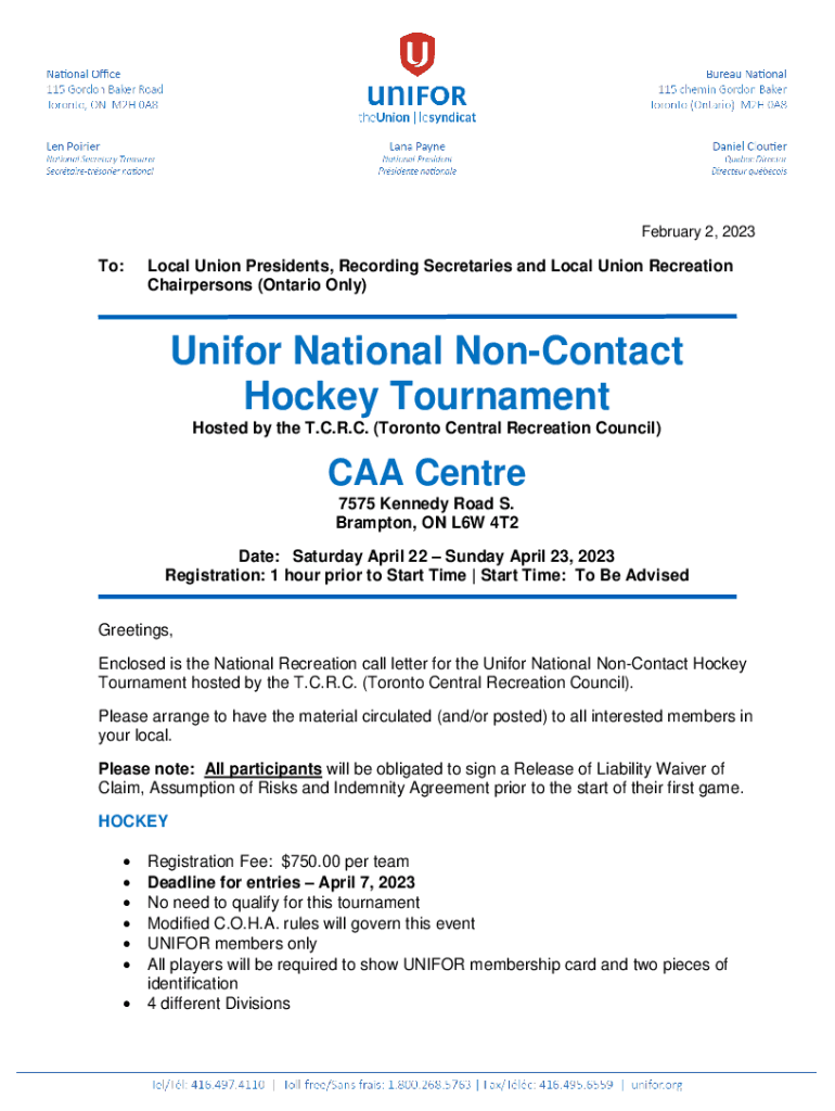 Fillable Online To: NEB, All Unifor Members, Local Union Presidents ...