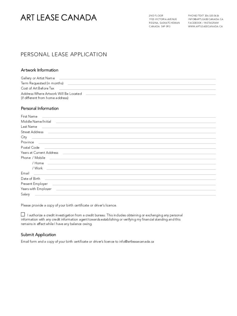 Fillable Online Lease Application Forms Fax Email Print - pdfFiller