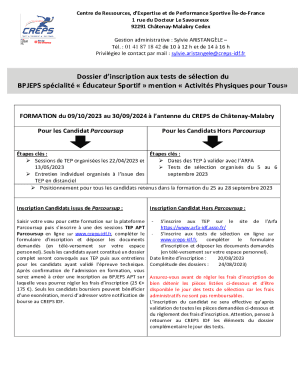Remplissable En Ligne Centre rgional d'ducation populaire et de sport d ...