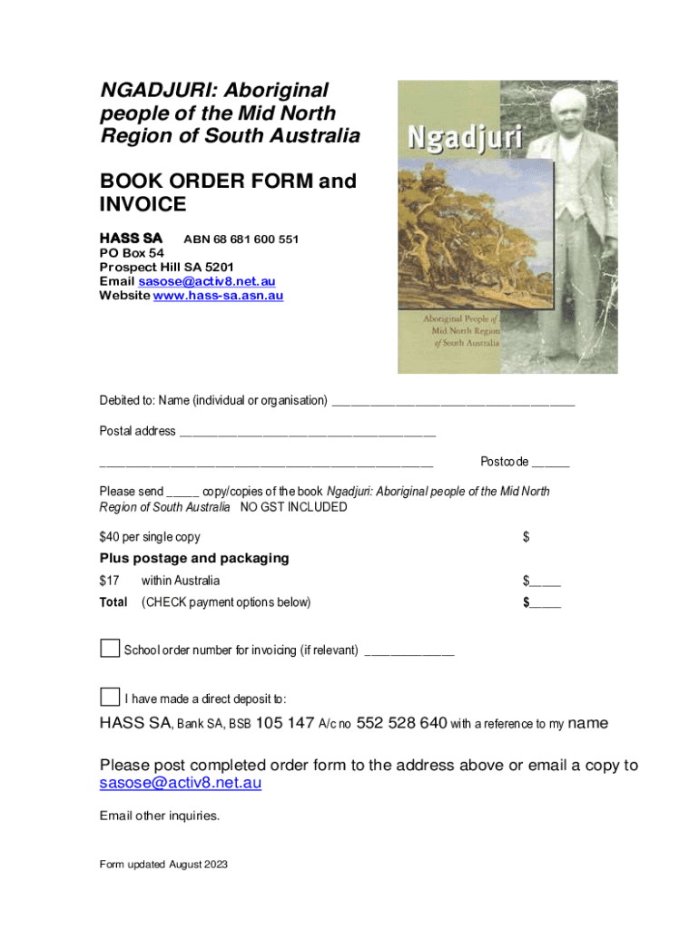 Fillable Online NGADJURI: Aboriginal people of the Mid North Region of ...