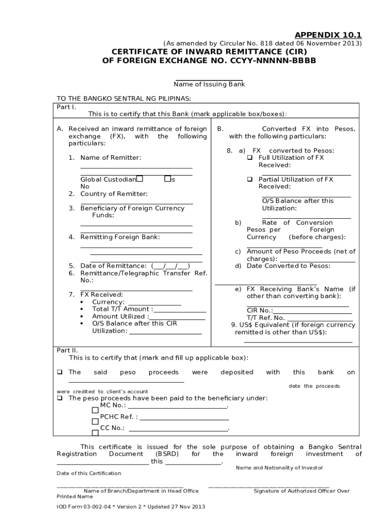 chapter 18 inward remittance - tieza gov Doc Template | pdfFiller