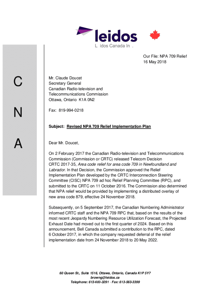 Fillable Online Telecom - Procedural Letter addressed to the ...