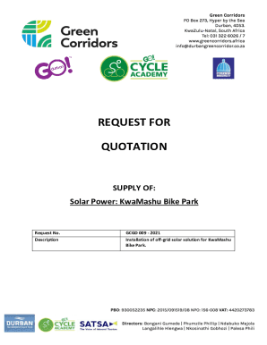 Fillable Online REQUEST FOR QUOTATION - Green Corridors Fax Email Print ...