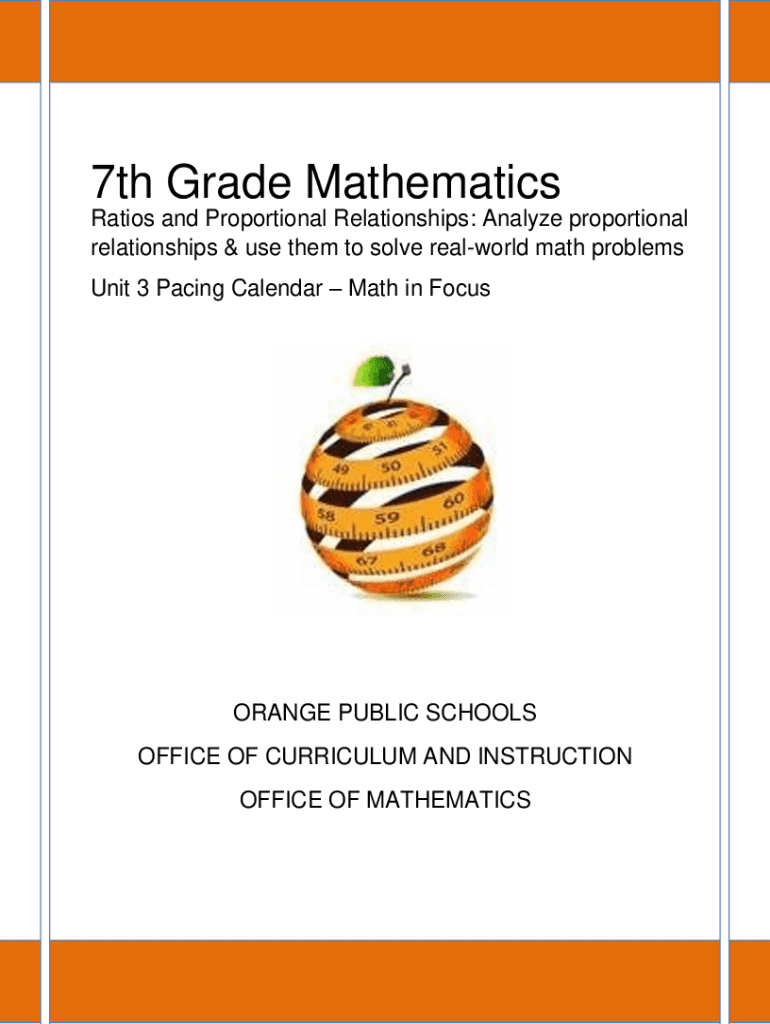 Fillable Online Ratios and Proportional Relationships Core Guide Grade ...