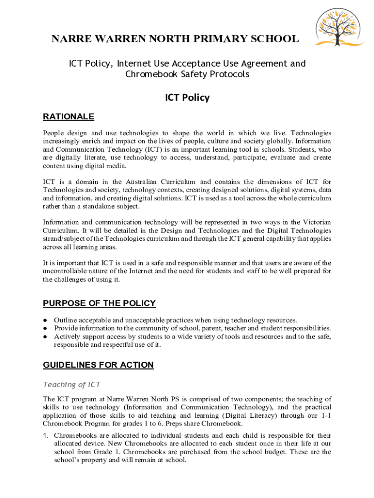 Fillable Online narrewarrennorthps vic edu NCS ICT User Agreement and Policy Fax Email Print ...