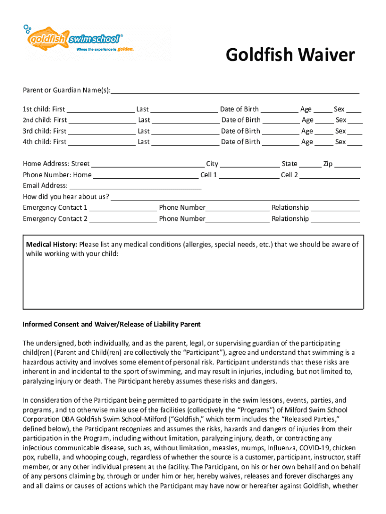 Fillable Online Family Swim Waiver Fax Email Print - pdfFiller