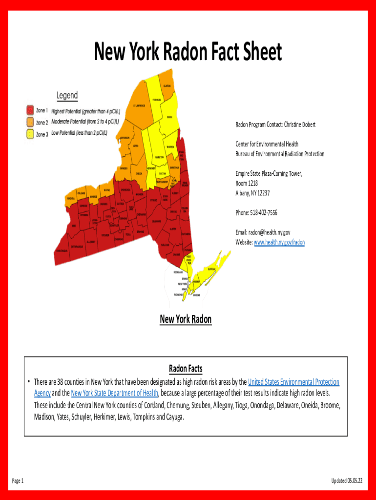 Fillable Online New York Radon Fact Sheet Fax Email Print - pdfFiller
