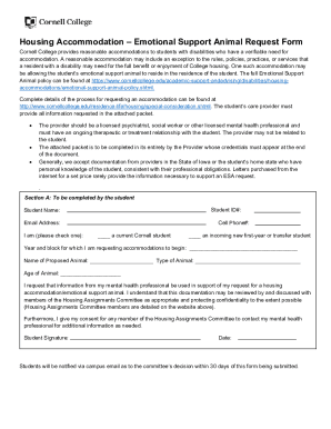 Fillable Online Housing or Meal Plan Accommodation Request Form Fax Email Print - pdfFiller