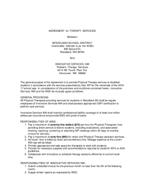 Fillable Online Physical Therapy Services contract ... Fax Email Print ...