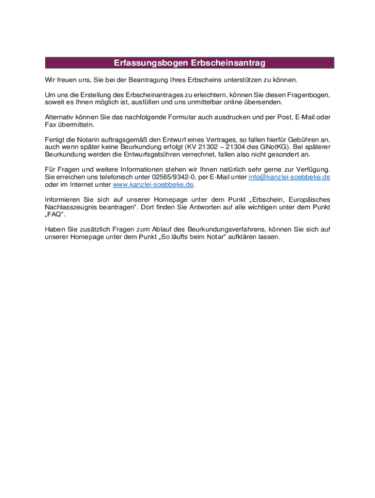 Ausfüllbar Online Erbschein beantragen - Infos, Videos und ...