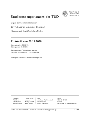 Ausfüllbar Online Studierendenparlament der TUD Fax Email Drucken ...