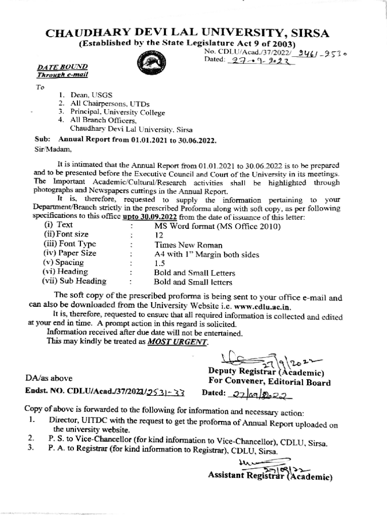 Fillable Online PROFORMA FOR SUPPLY OF INFORMATION FOR ANNUAL REPORT ...