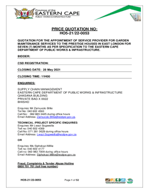 Fillable Online PRICE QUOTATION NO: HO5-20/21-0239 Fax Email Print ...