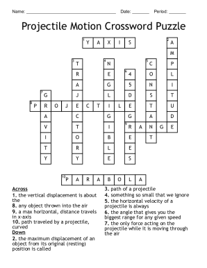 Fillable Online Projectile Motion Crossword Puzzle Fax Email Print ...