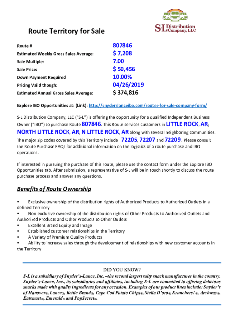 Fillable Online Optimize Sales Territory Routes With a Sales Route ...