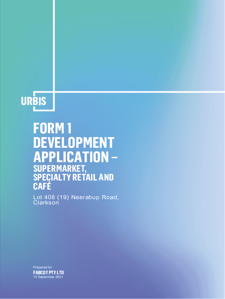 Fillable Online FORM 1 DEVELOPMENT APPLICATION Fax Email Print - pdfFiller