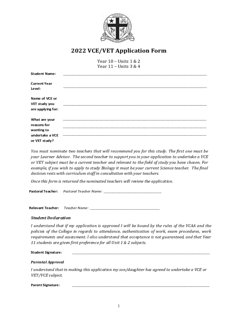 Fillable Online VCE Vocational Major Guide 2024 by nazarethcollege Fax ...