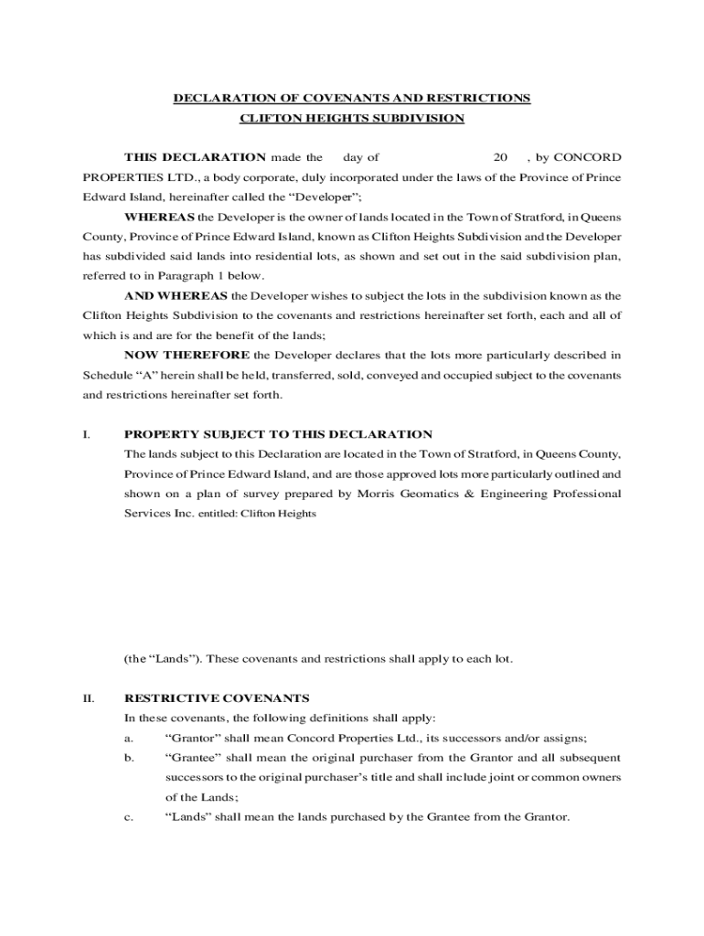 Fillable Online Declaration of Covenants and Restrictions Clifton Heights ... Fax Email Print ...