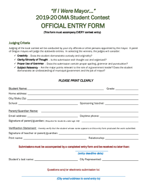Fillable Online Fillable OFFICIAL ENTRY FORM 2018-19 OMA Student ...