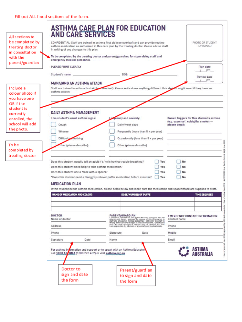 Fillable Online Fill out ALL lined sections of the form. Doctor to sign ...