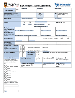 Fillable Online NEW PATIENT - ENROLMENT FORM Fax Email Print - pdfFiller