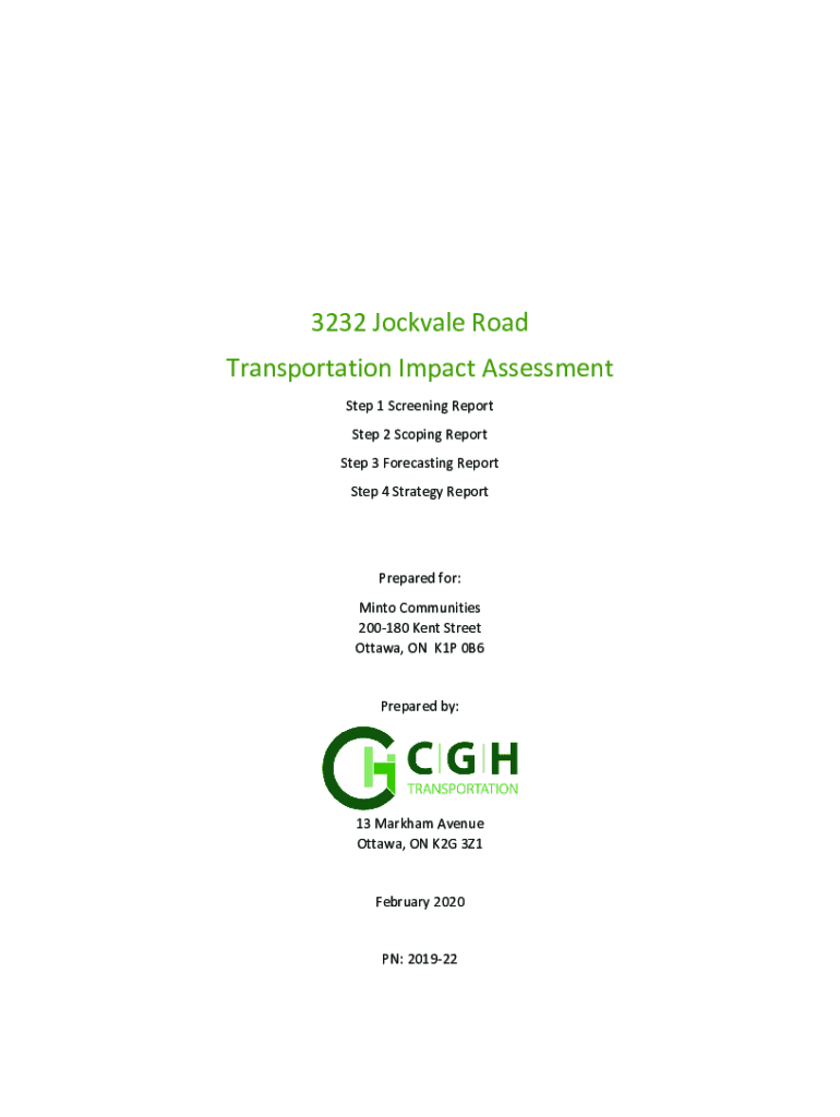 Fillable Online 3232 Jockvale Road Transportation Impact Assessment Fax ...
