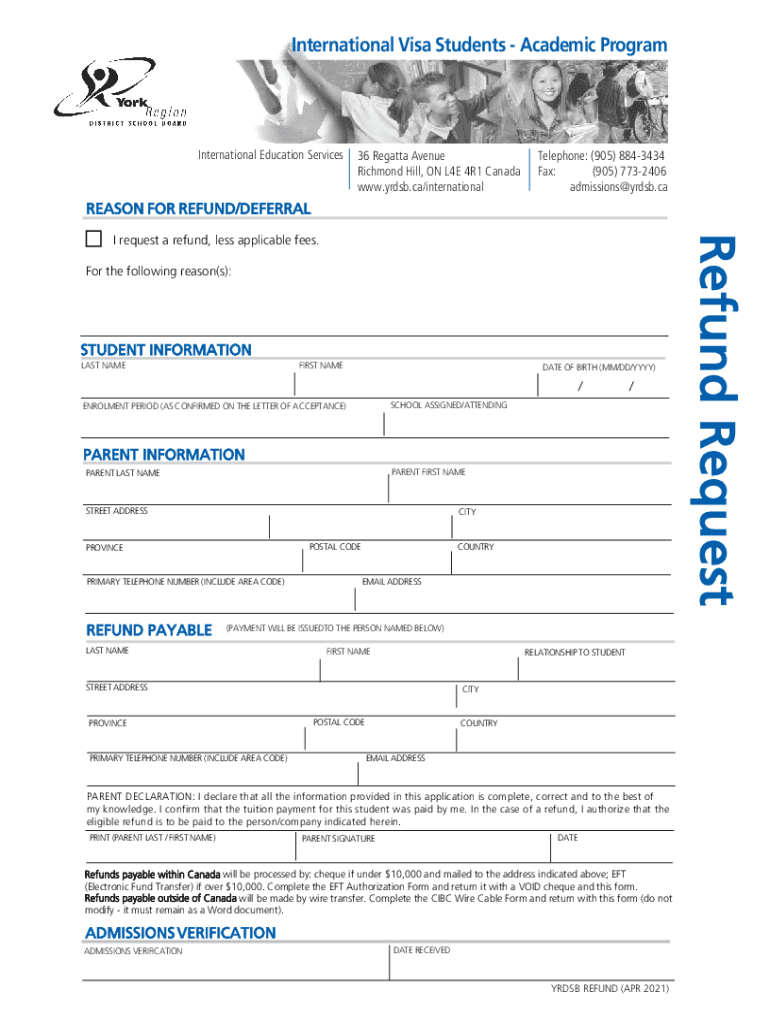 Fillable Online International Visa Students - Academic Program Fax ...
