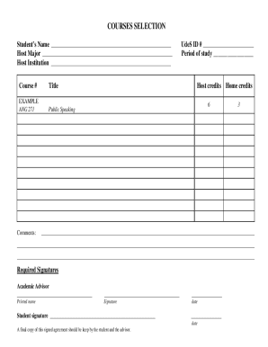 Fillable Online STUDY ABROAD COURSE APPROVAL FORM: Fax Email Print ...