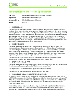 Fillable Online Medical illustrator job profileProspects.ac.uk Fax ...