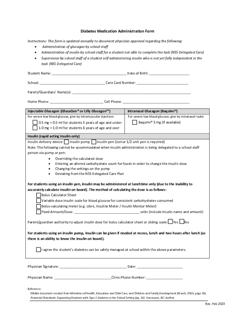 Fillable Online Diabetes Forms and Information Fax Email Print - pdfFiller