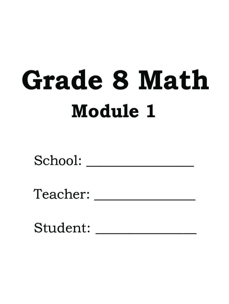 Fillable Online Eureka Math Grade 8 Modules 1 Fax Email Print - pdfFiller