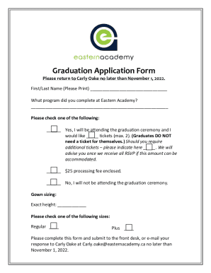 Fillable Online Graduation Requirements and Application Fax Email Print ...