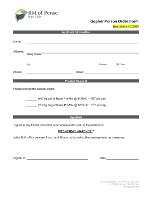 Fillable Online Gopher Poison Order Form - Fillable Fax Email Print ...