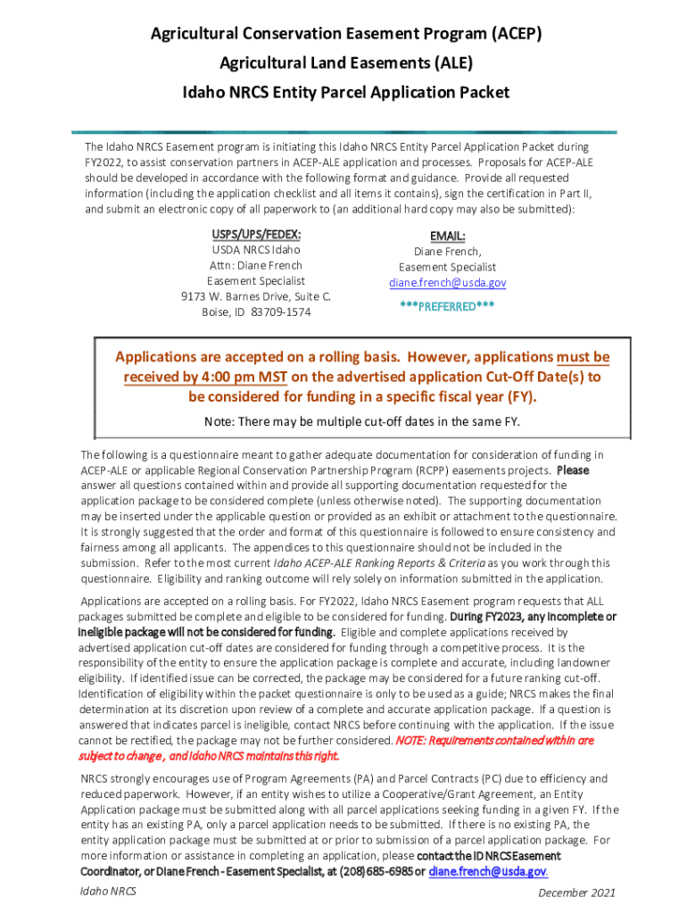 Fillable Online NRCS Idaho announces application period for ...