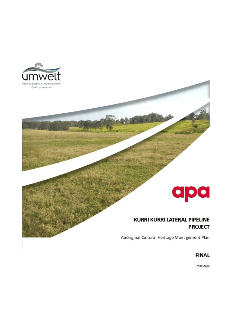 Fillable Online Kurri Kurri Lateral Pipeline Project. Aboriginal Cultural Heritage Management ...