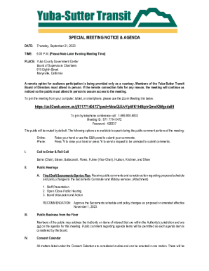 Fillable Online Yuba-Sutter Transit AuthorityMarysville CA Fax Email ...