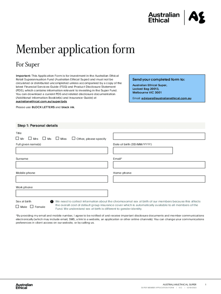 Fillable Online Super member application form Fax Email Print - pdfFiller