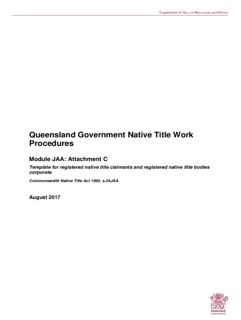 Fillable Online Queensland Government Native Title Work Procedures ...