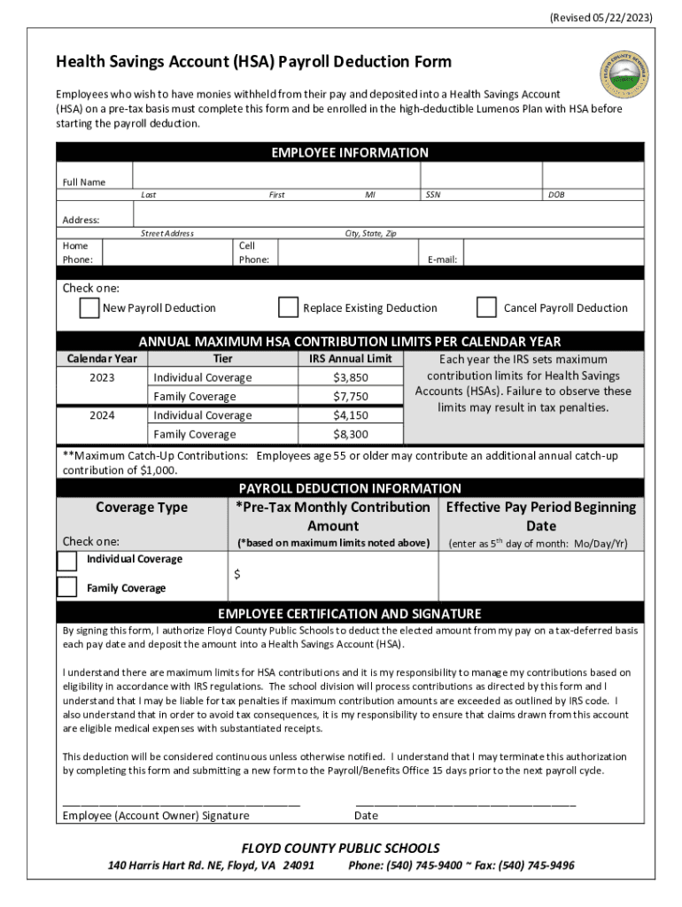 Fillable Online Health Savings Account Information Fax Email Print ...