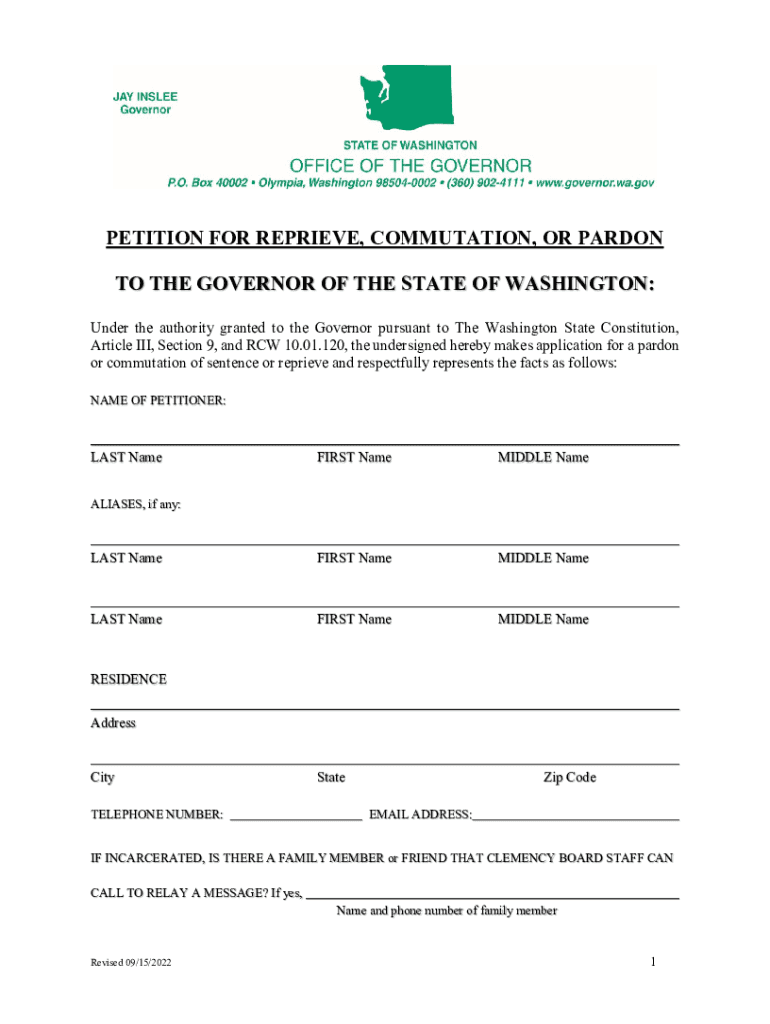 Fillable Online governor wa State Constitutional Authorization Scope of ...