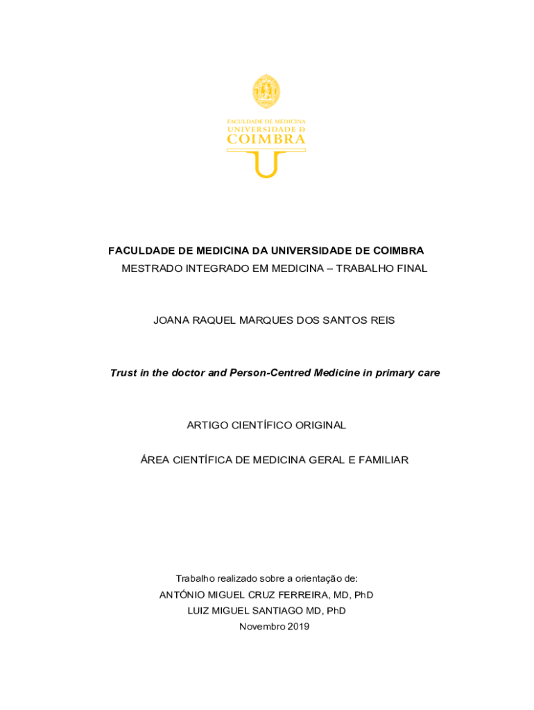 Fillable Online faculdade de medicina da universidade de coimbra ...