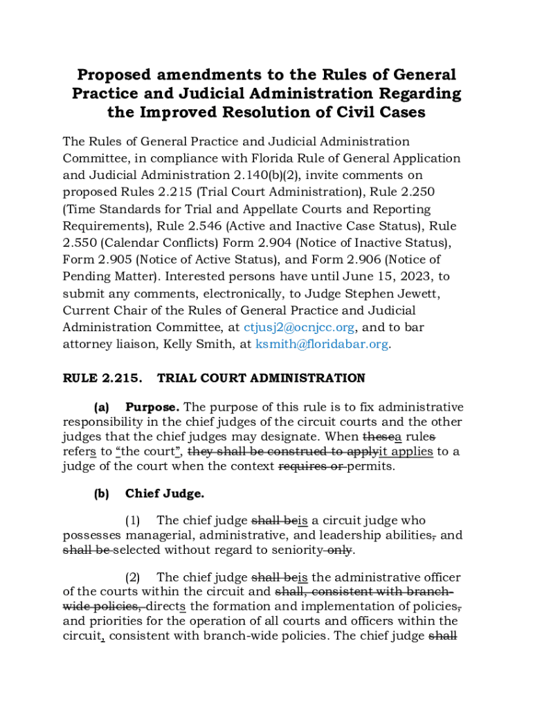 Fillable Online Proposed amendments to the Rules of General Practice ...