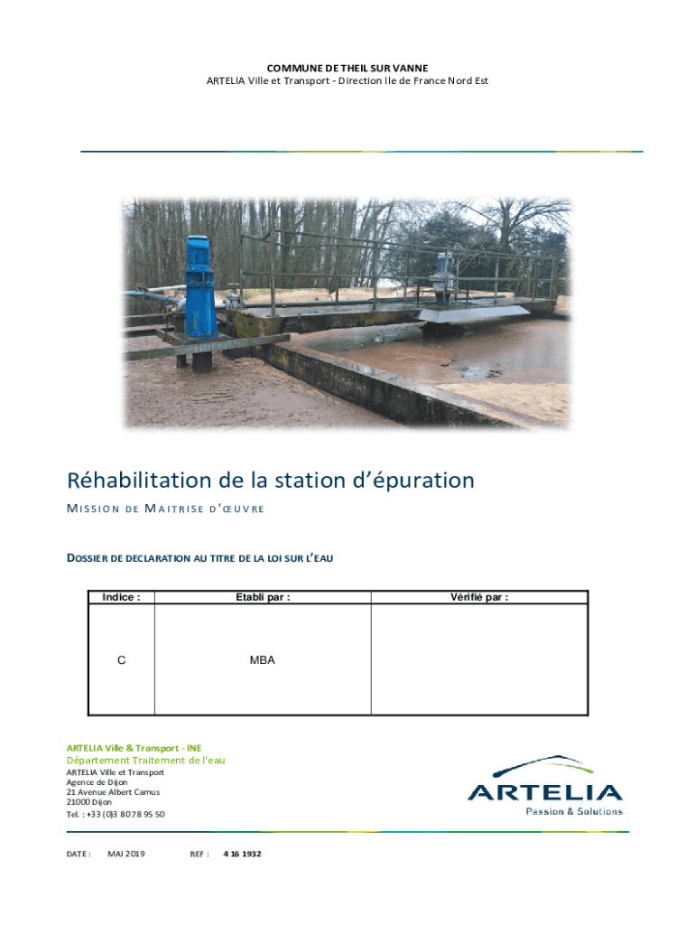Remplissable En Ligne Rhabilitation de la station d'puration Fax Email ...