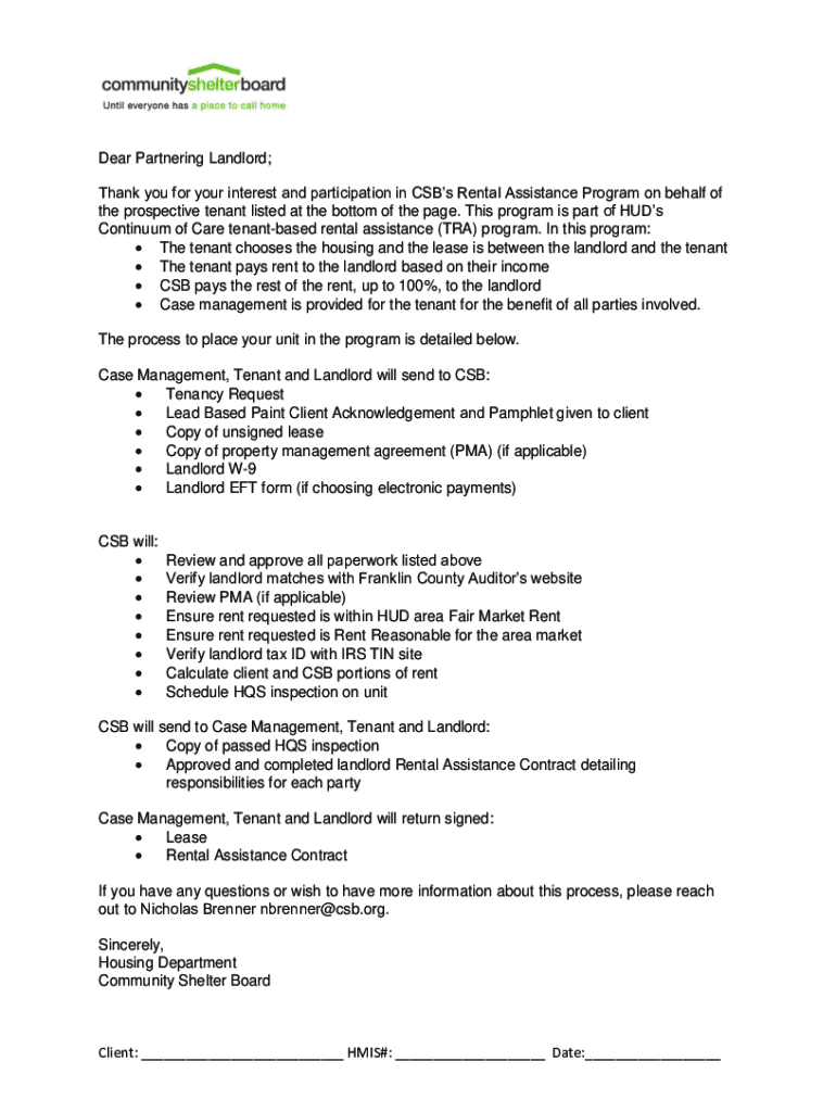 Fillable Online How to Write a Rent Assistance Letter to Your Landlord ...