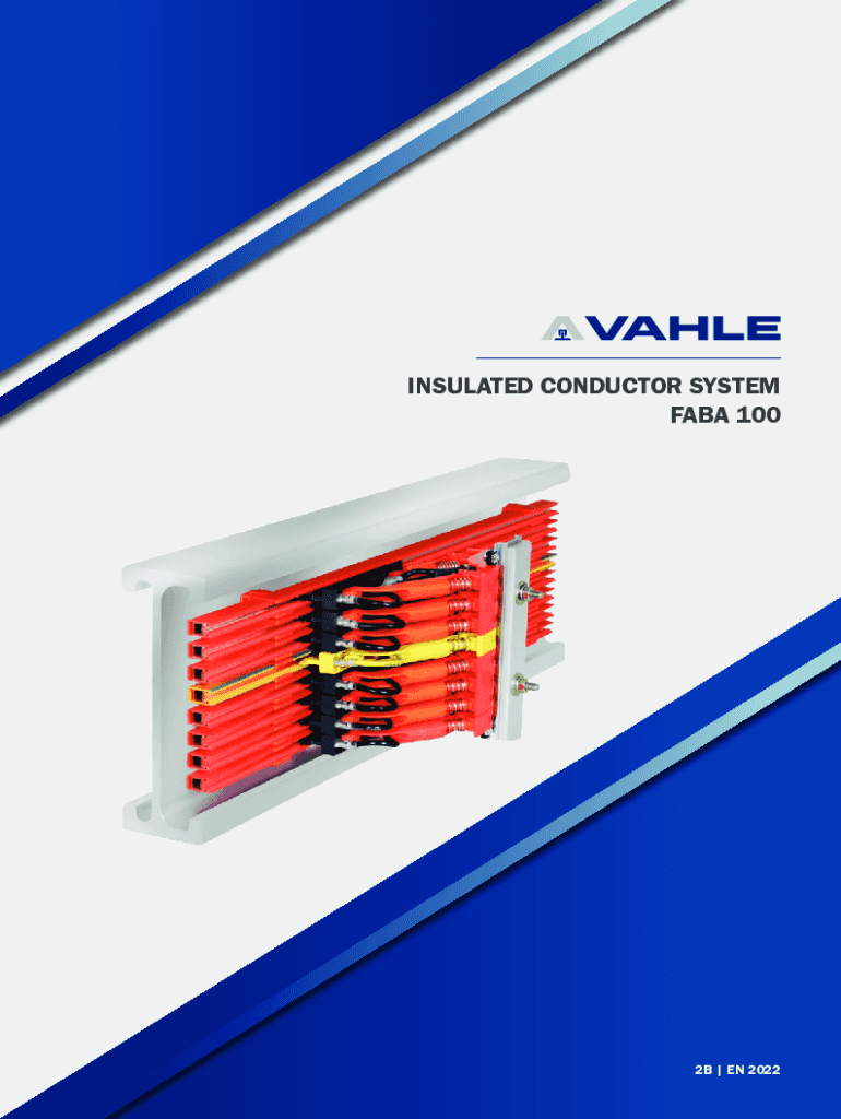 Fillable Online Insulated Conductor Systems FABA100 - Paul Vahle ...