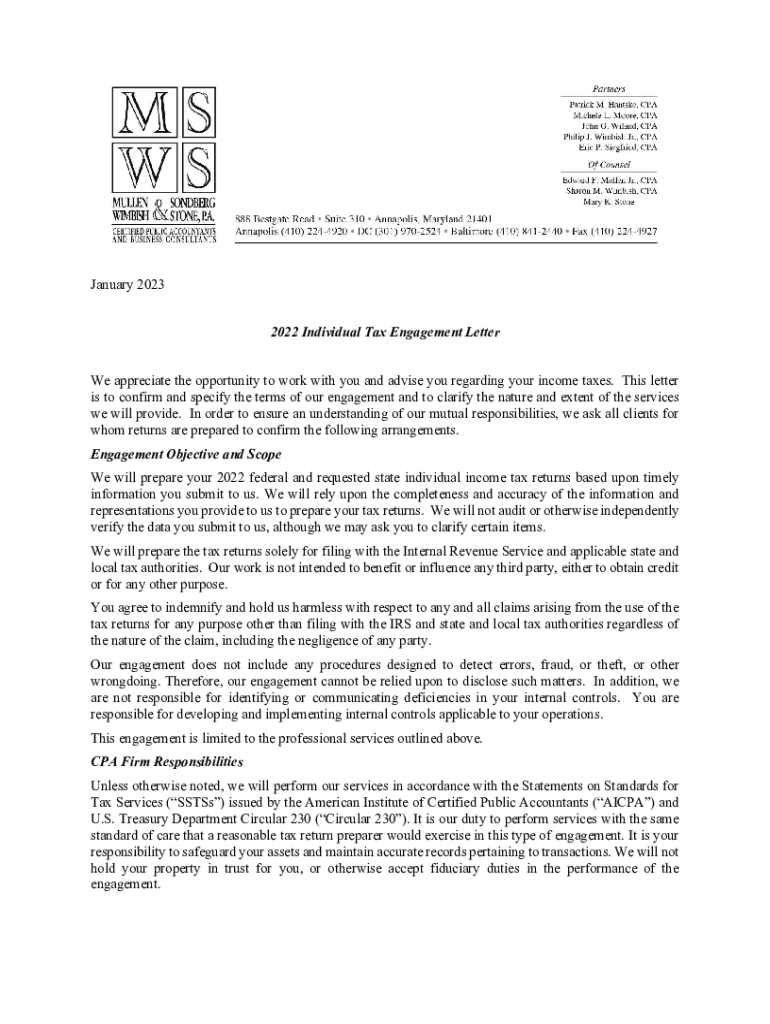 Fillable Online Form 990 Preparation Engagement Letter Fax Email Print ...