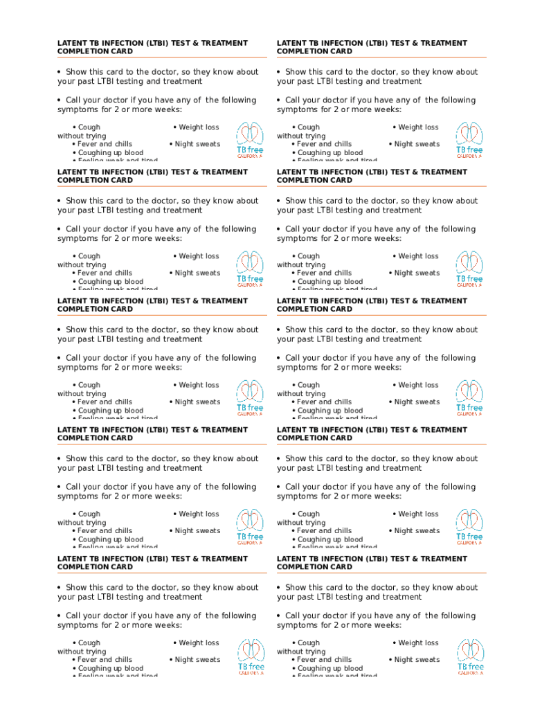 LTBI Completion Cards on Avery8871 Template. Avery Templates for ...