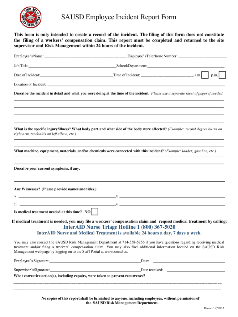 Fillable Online Risk Management / Forms / Doc(s) for Work Injury ...