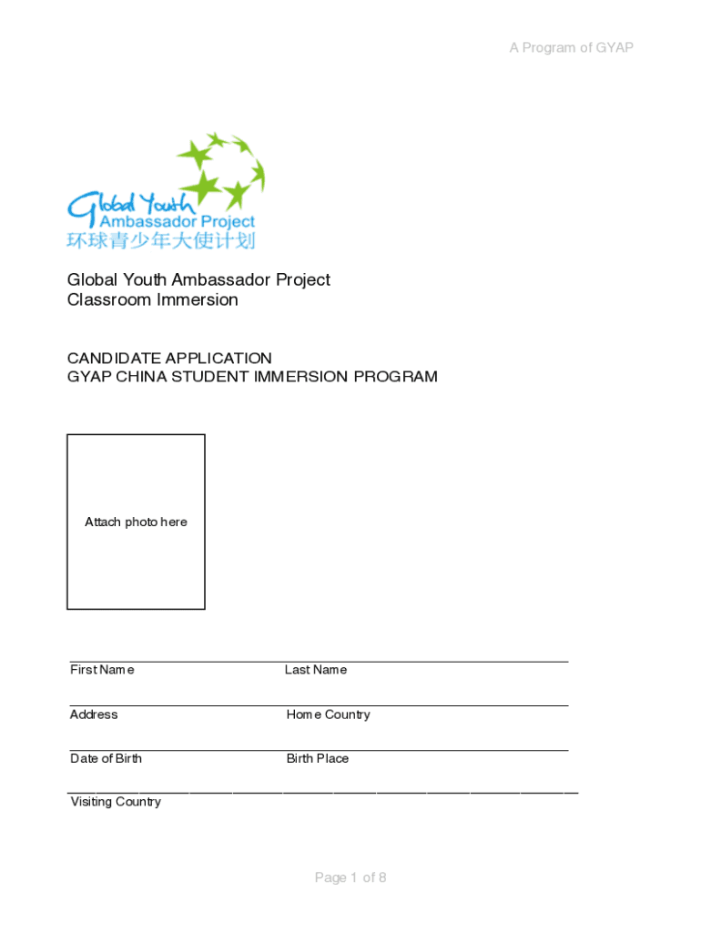 Fillable Online 2.2CLassroom Immersion Application Form Fax Email Print ...