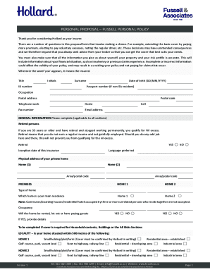Fillable Online Motor Insurance Proposal Form (Individual) Fax Email ...